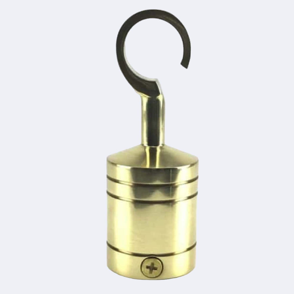 24mm Polished Brass Hook Rope Fittings | Stair Ropes UK