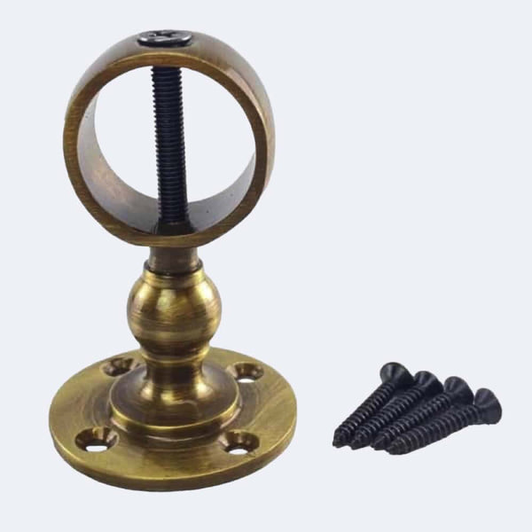 24mm Antique Brass Low Profile Handrail Brackets | Stair Ropes UK
